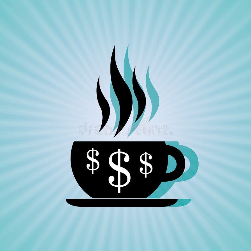 Coffee is money design stock illustration. Illustration of icon - 68076958