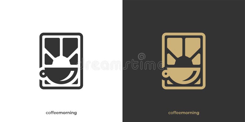 Creative Coffee Morning Logo. Coffee Cup and Sun Sunrise Sunset Icon ...