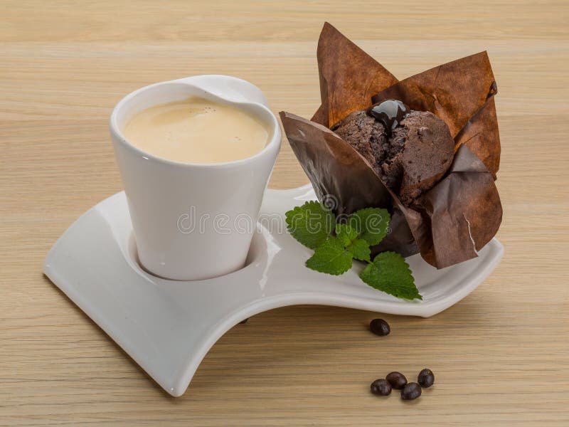 Coffee with muffin stock image. Image of restaurant, baked - 44082609