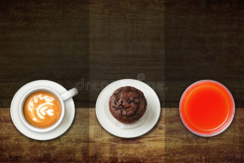 Coffee, muffin and juice stock image. Image of orange - 65019099