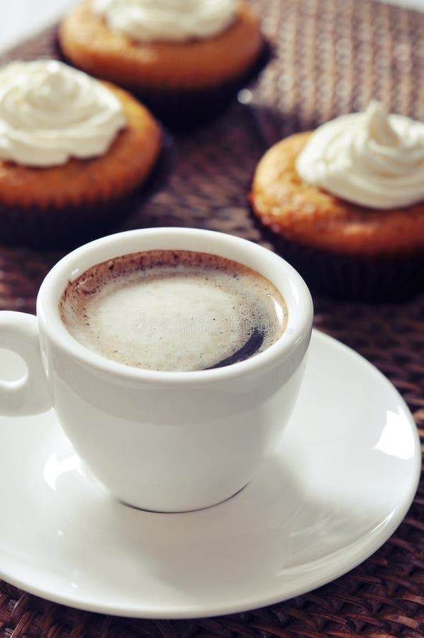 Coffee with muffins stock image. Image of cupcake, brewed - 34375895