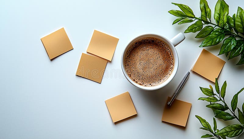 Coffee Mug on Desk in Modern Office Space Generated by AI Stock Photo ...