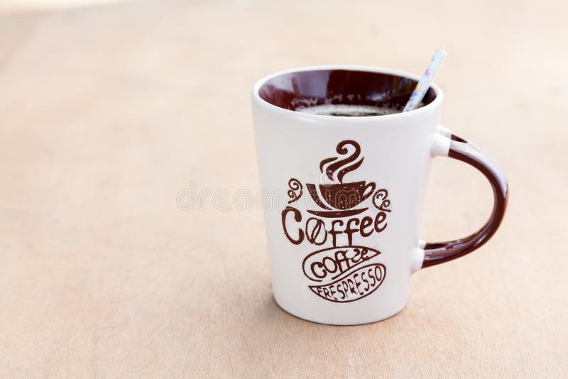 Coffee Mug on desk stock photo. Image of boiling, fragrance - 66208972