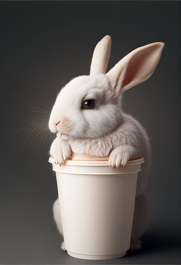 Coffee Mug Mockup with Rabbit Stock Illustration - Illustration of ...