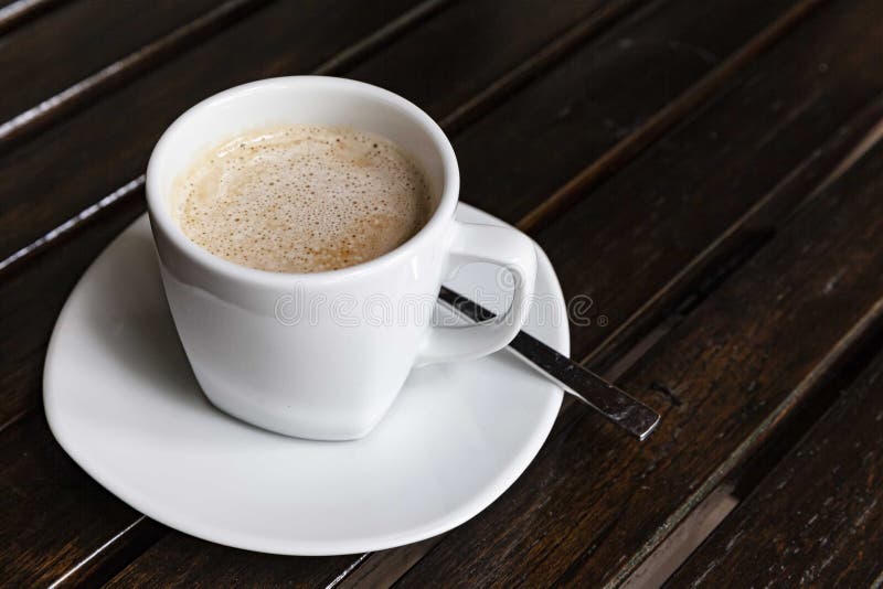 Coffee Mug Placed on the Wood Table Top Stock Image - Image of place ...