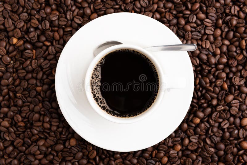 Coffee Mug with Plate and Spoon Stock Photo - Image of morning, energy ...