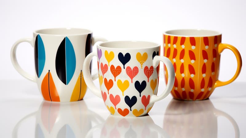A Coffee Mug with a Playful Pattern Stock Illustration - Illustration ...