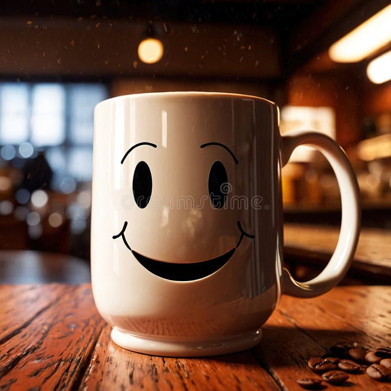 Coffee Mug with Smiley Face, Start the Day with Cheer and Happiness ...