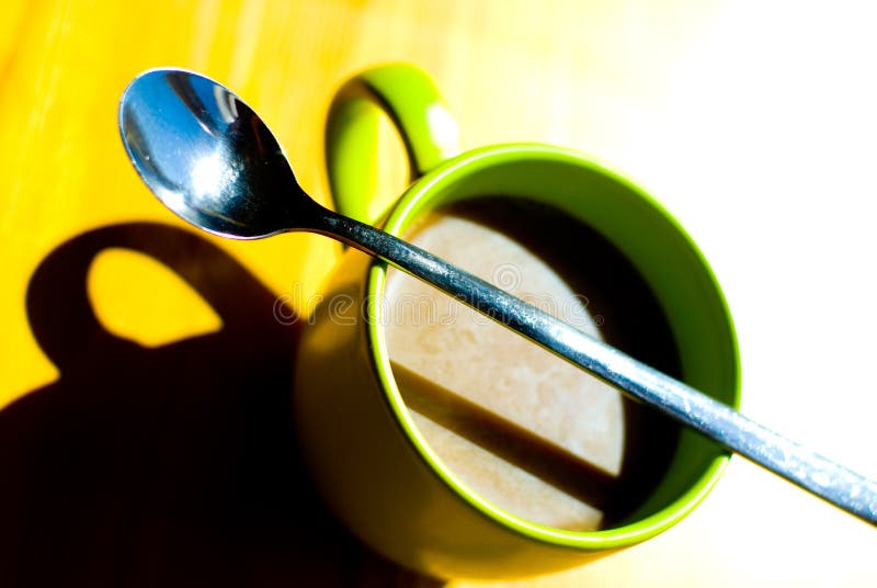 Coffee mug and spoon stock photo. Image of liquid, spoon - 2536444