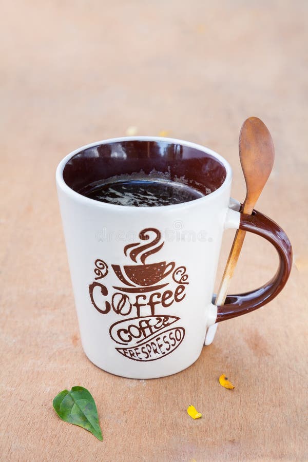 Coffee Mug with a spoon stock image. Image of foam, meal - 66236731