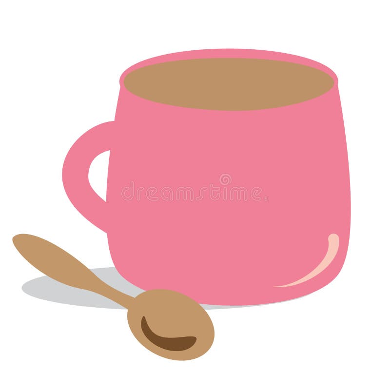 Coffee Mug with Spoon stock vector. Illustration of clipart - 61041729