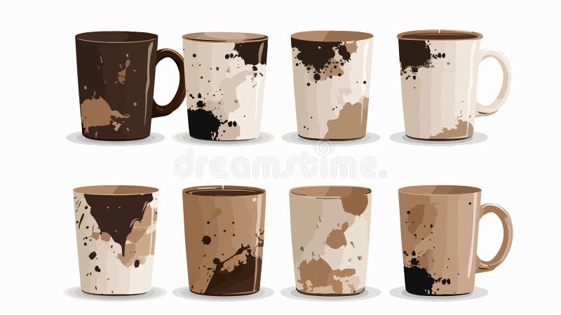 Coffee Mug Stains and Traces Set Graphic Design Element Stock ...