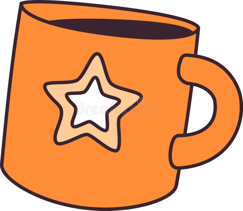 Coffee Mug with Star stock vector. Illustration of vintage - 299732146