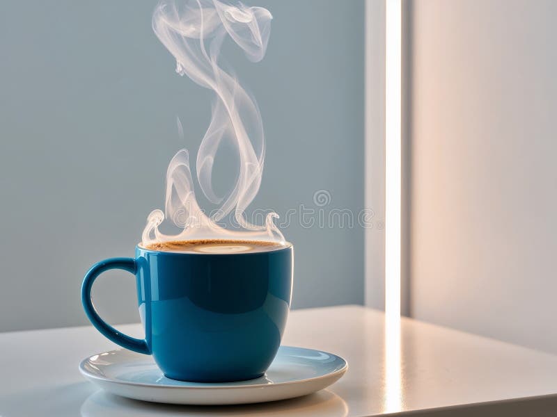 Coffee Mug Steam Rising from the Hot Liquid Stock Image - Image of ...