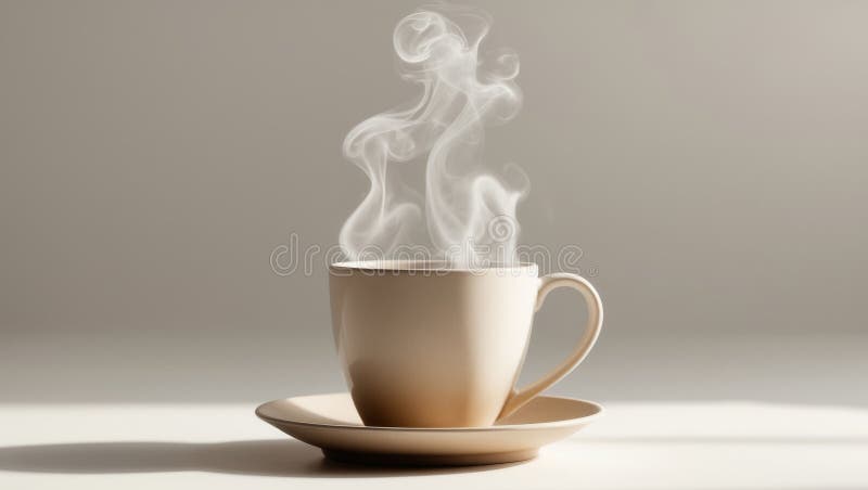 Coffee Mug Steam Rising from the Hot Liquid Stock Image - Image of ...