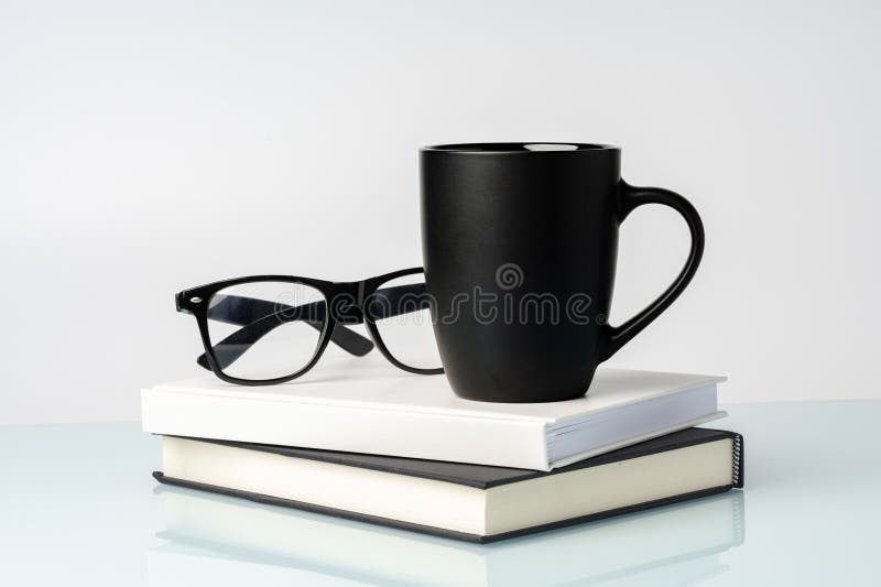 Coffee Mug on White Office Table Mock Up Stock Photo - Image of ...