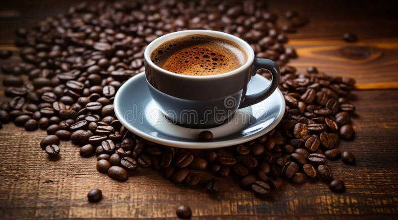 Coffee World Map with Cup in the Center Stock Illustration ...