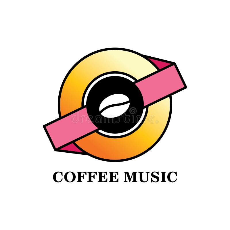 Coffee Music Logo Circle Element Design Vector Stock Vector ...