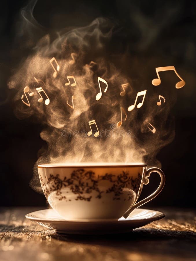 Coffee with Music Notes stock photo. Image of artist - 378714510