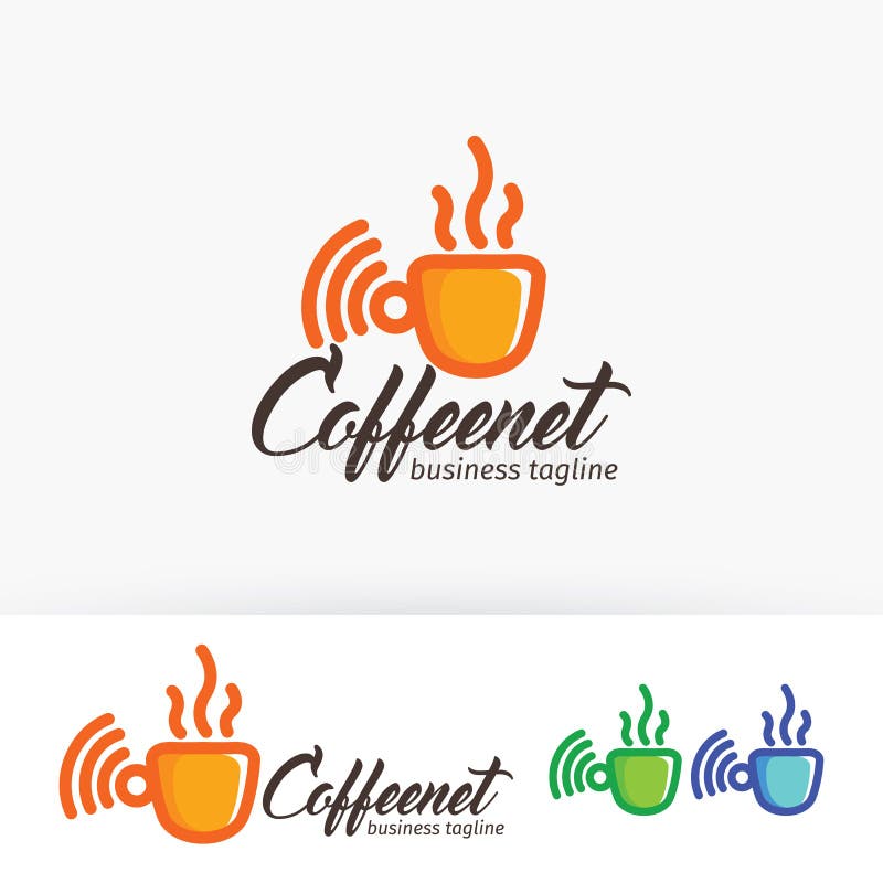 Coffee Net Vector Logo Design Stock Vector - Illustration of internet ...