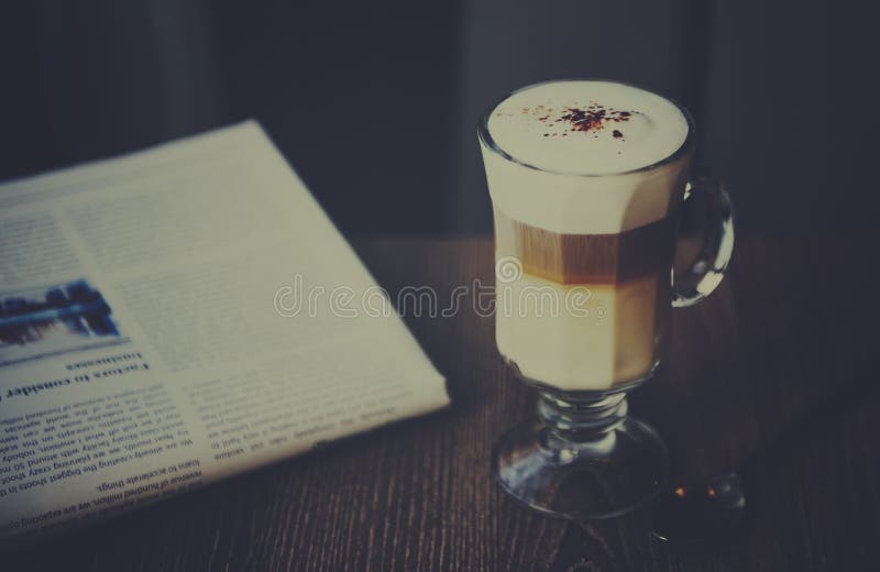 Coffee Newspaper Reading Morning Concept Stock Photo - Image of coffee ...