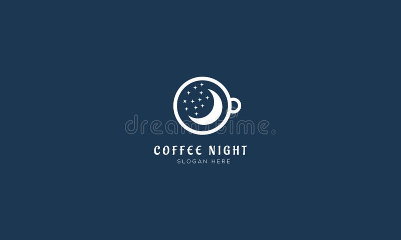 Coffee Night Logo Design Vector Template Stock Vector - Illustration of ...