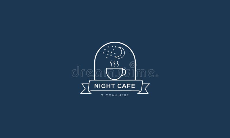 Coffee Night Logo Design Vector Template Stock Vector - Illustration of ...