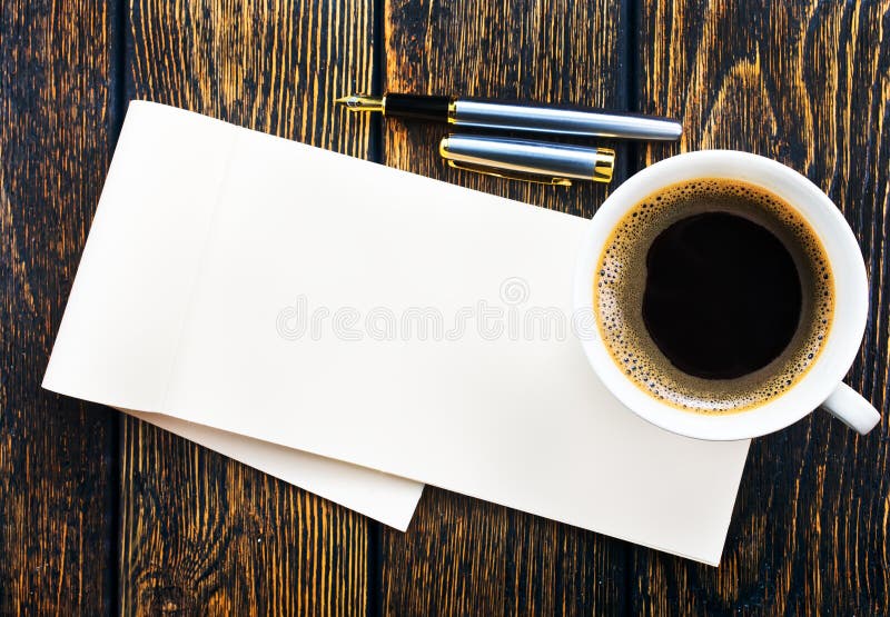 Coffee and note stock photo. Image of table, note, concept - 109398804