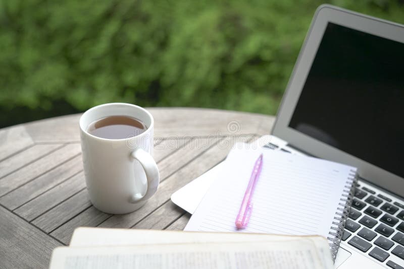 Cup of Coffee and Notepad with Pen Composition, Top View. Generated AI ...