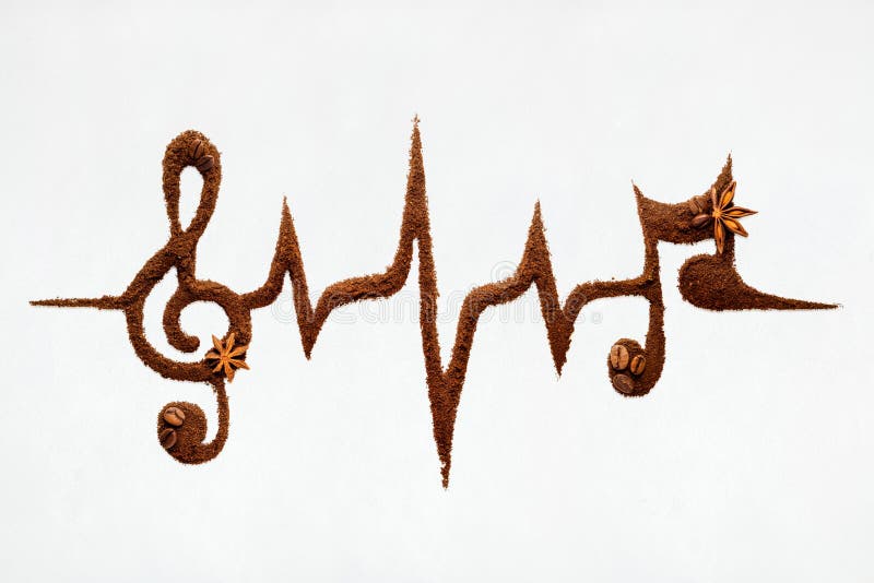 Coffee notes. stock image. Image of mocha, beverage, musical - 92388083