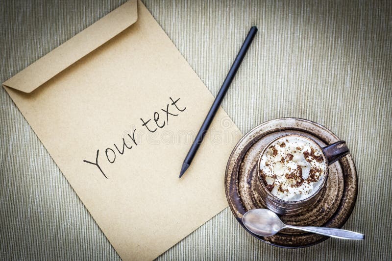 Coffee with notes stock photo. Image of cafe, latte, cream - 62562250