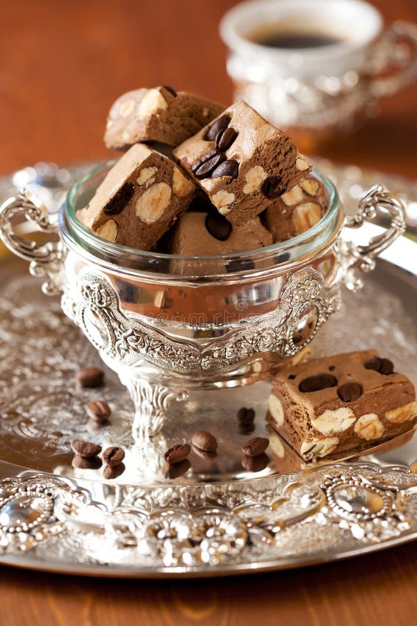 Coffee nougat stock image. Image of dessert, cream, bean - 260286397