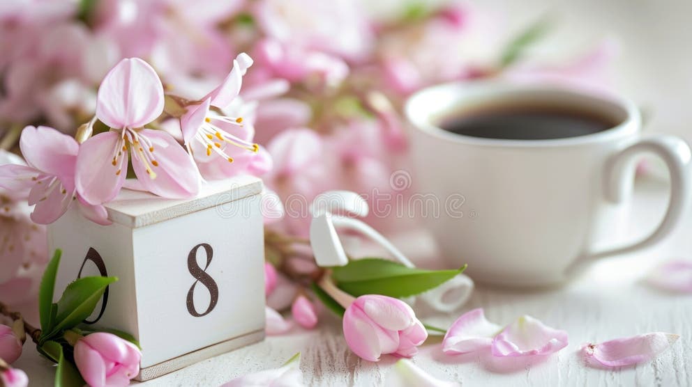 Coffee and Number Eight stock image. Image of block - 374074309