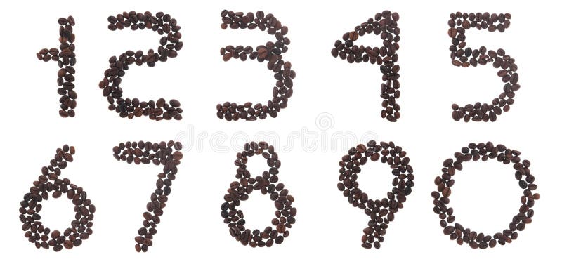 Coffee Font 6 7 8 9 Numerals Stock Illustration - Illustration of ...