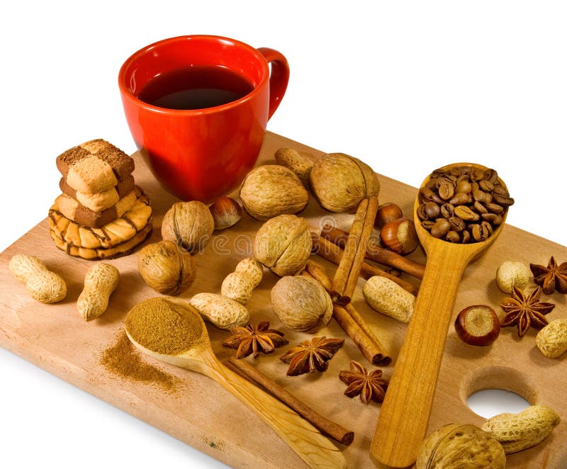 Coffee and nuts stock image. Image of aroma, gourmet - 57769855
