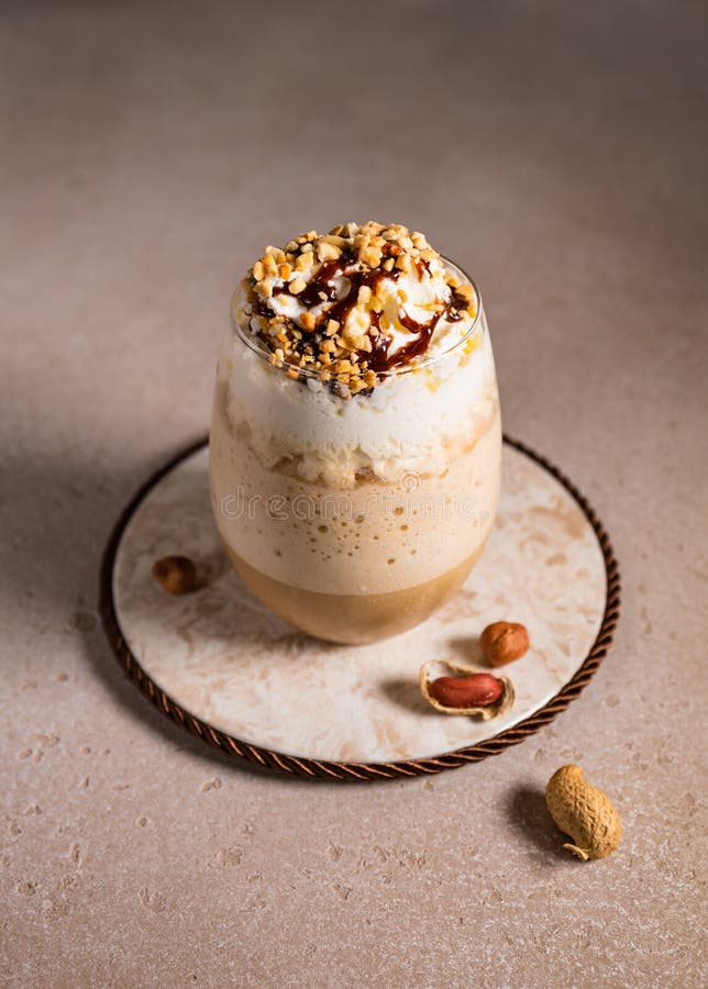 Coffee Nuts Milkshake with Whipped Cream and Chocolate Stock Photo ...