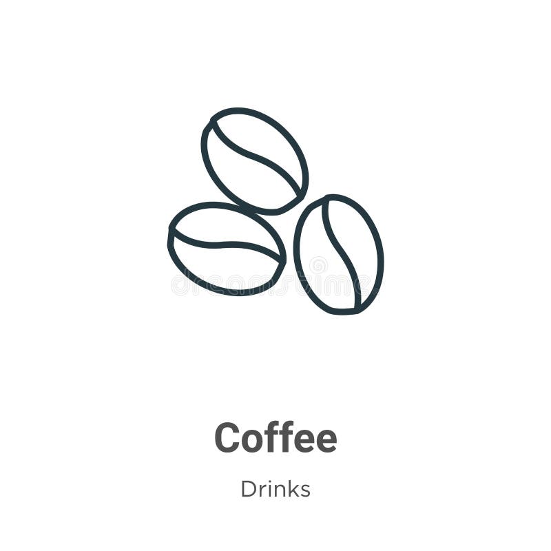 Coffee Outline Vector Icon. Thin Line Black Coffee Icon, Flat Vector ...