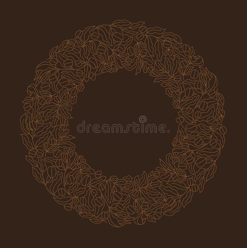 Coffee Pattern. Coffea Horizontal Design Element. Editable Outline ...