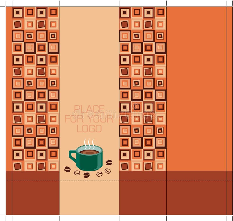 Coffee-package-design-side with Squares Stock Vector - Illustration of ...