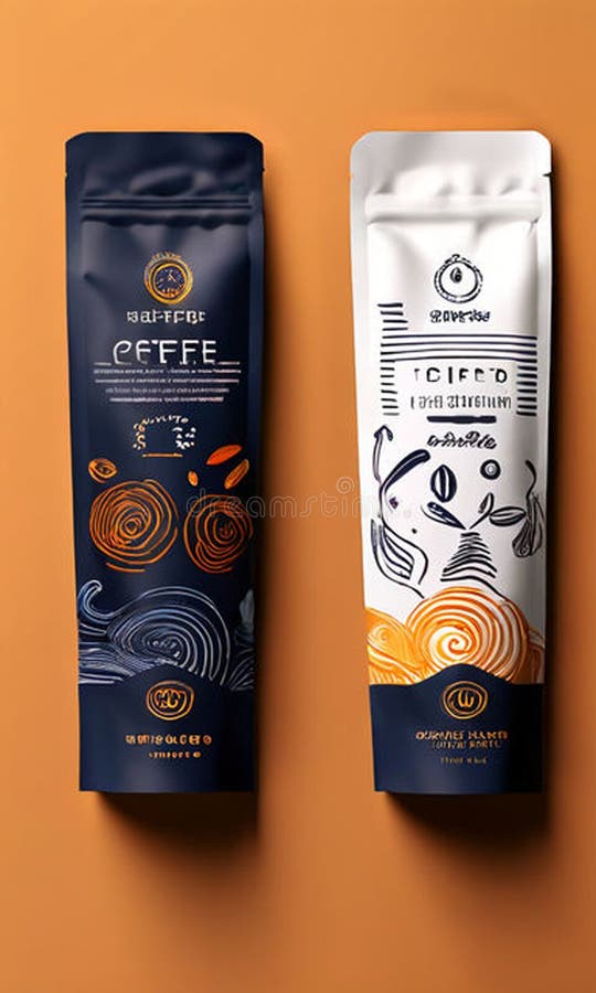 Coffee Packaging Bag Mockup Stock Illustration - Illustration of mock ...