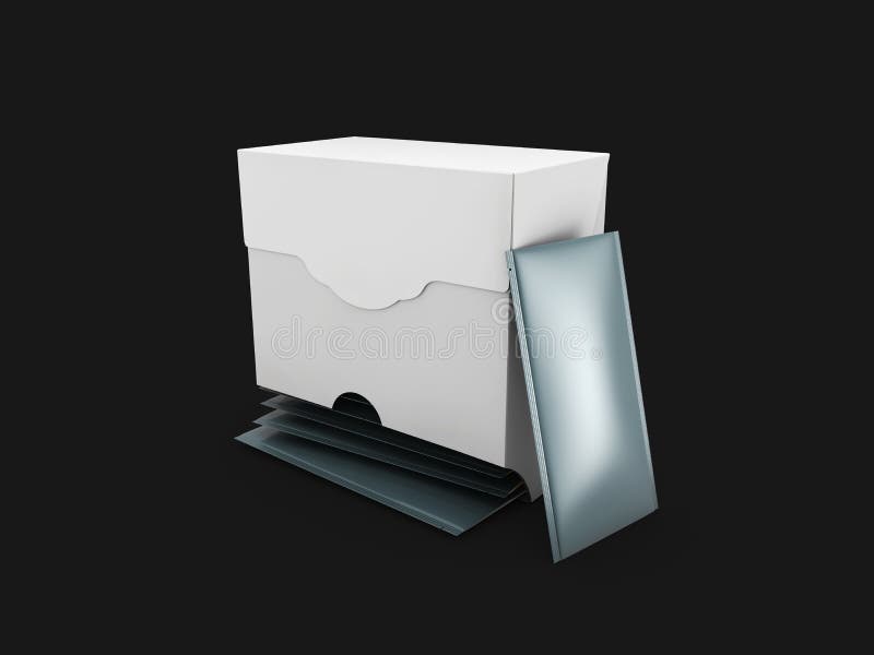 Coffee Packaging Package Bag Isolated on Black Background, 3d ...