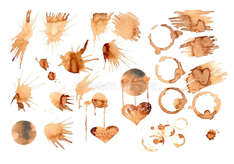 Coffee paint set stock illustration. Illustration of cafe - 72035948