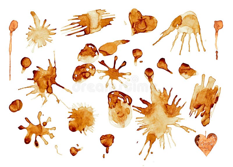 Coffee paint set stock illustration. Illustration of messy - 72080422