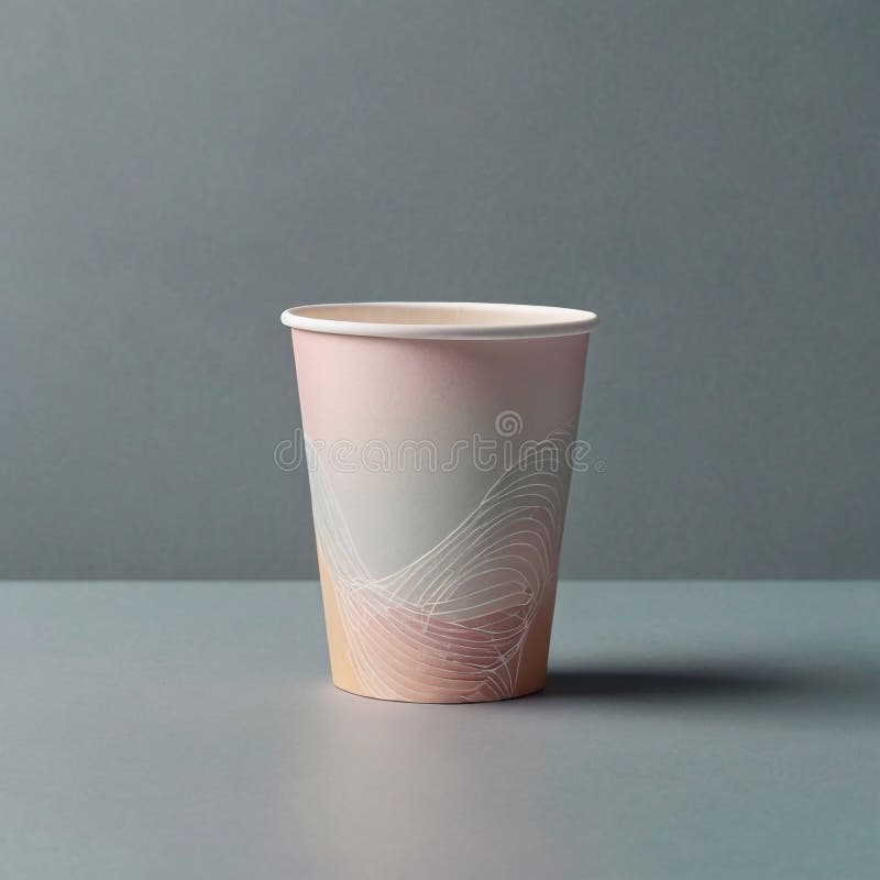 Coffee Paper Cup Mockup Featuring a Geometric Pastel Pattern with ...