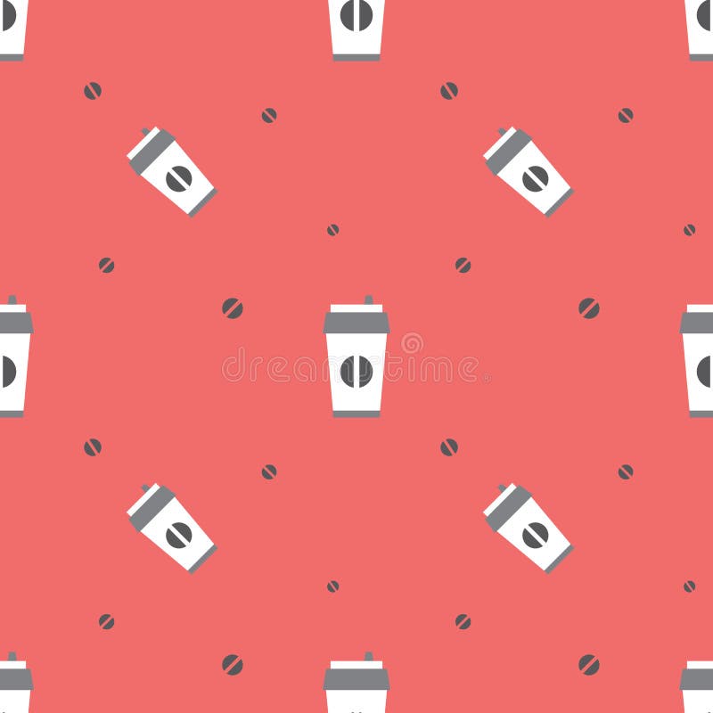 Coffee Paper Cup Pattern Background Stock Vector - Illustration of ...