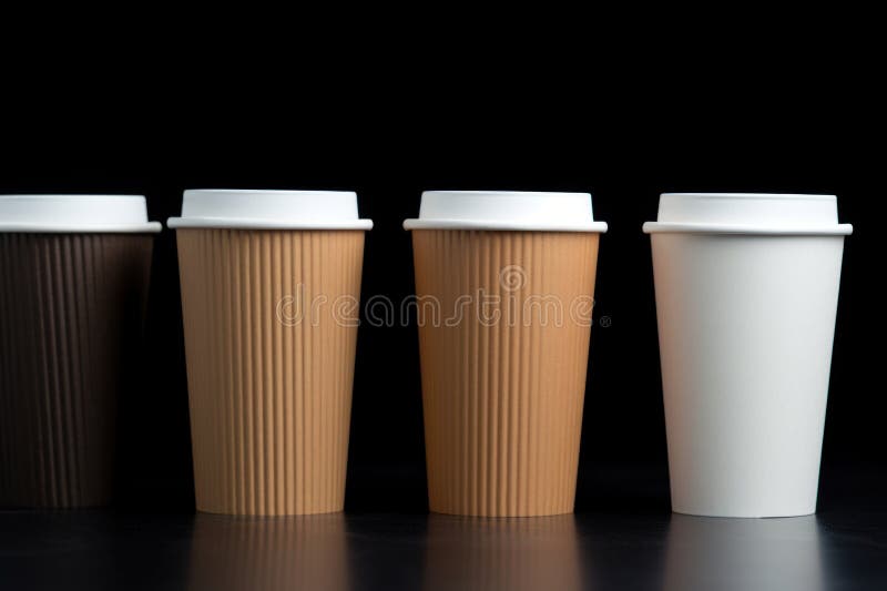 Coffee Paper Cups. Set of Coffee Paper Cups Mock Up with Copy and Logo ...