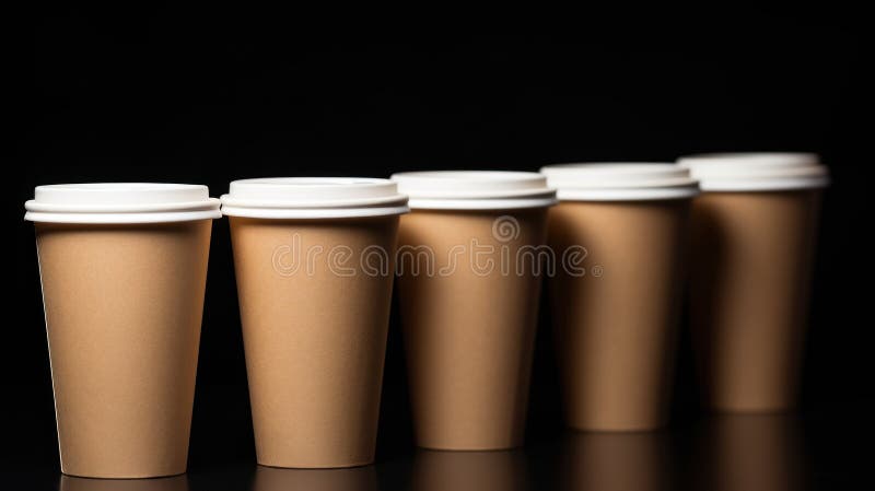 Coffee Paper Cups. Set of Coffee Paper Cups Mock Up with Copy and Logo ...