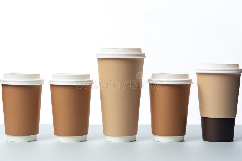 Coffee Paper Cups. Set of Coffee Paper Cups Mock Up with Copy and Logo ...