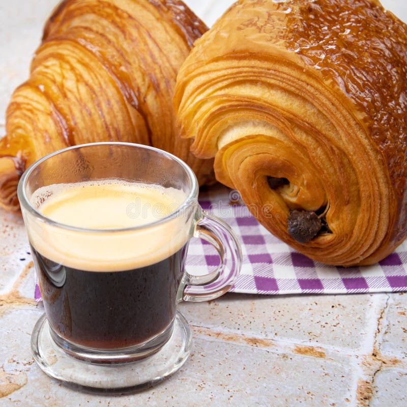 Coffee and Pastries on a Table Stock Image - Image of bakery, meal ...