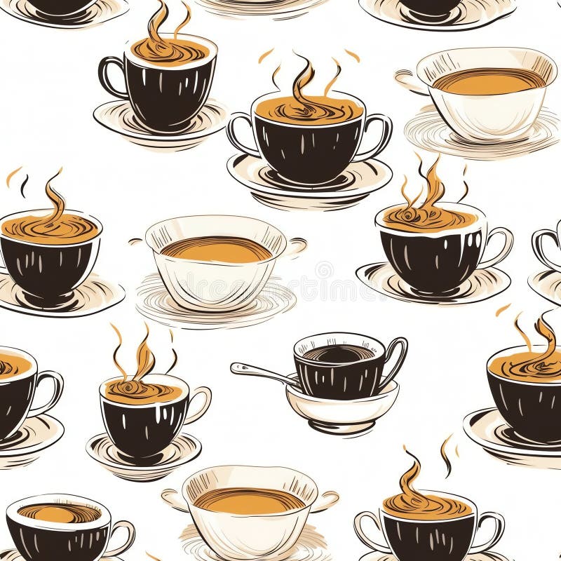 1Coffee_pattern stock illustration. Illustration of pattern - 279037311